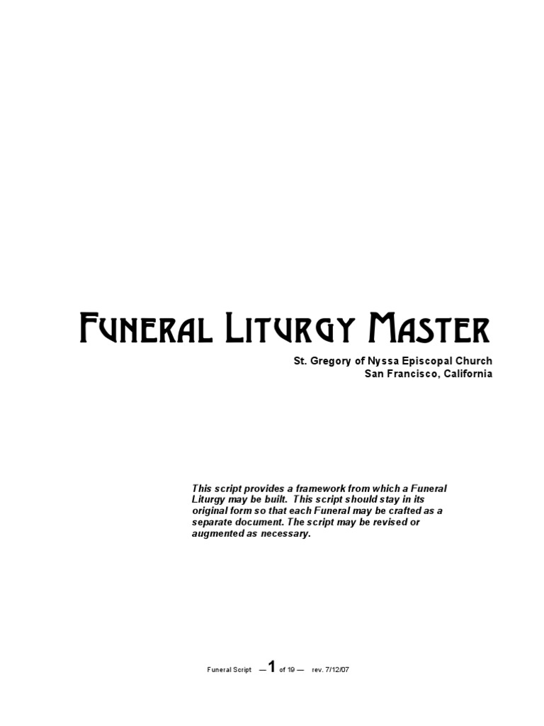 Funeral Script | PDF | Mass (Liturgy) | Prayer
