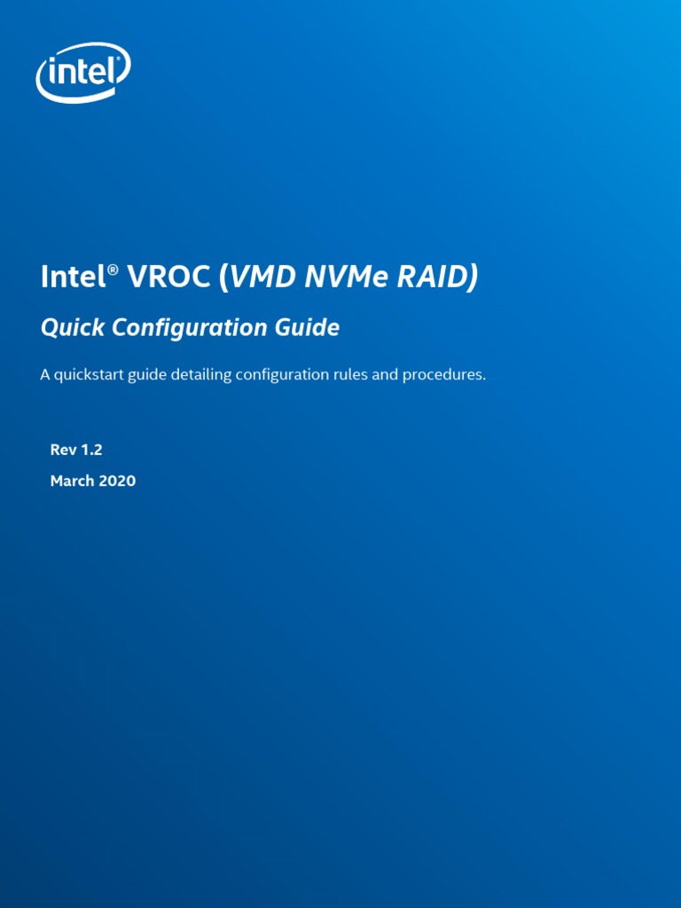 Intel VROC Quick Configuration Guide | PDF | Solid State Drive ...