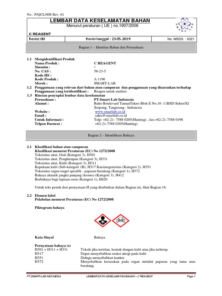 MSDS C Reagent (Indo) | PDF