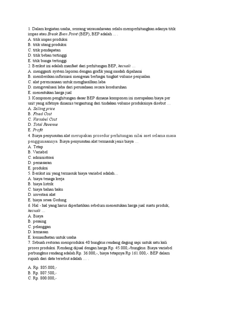 Soal PH PKWU Kls 11 | PDF