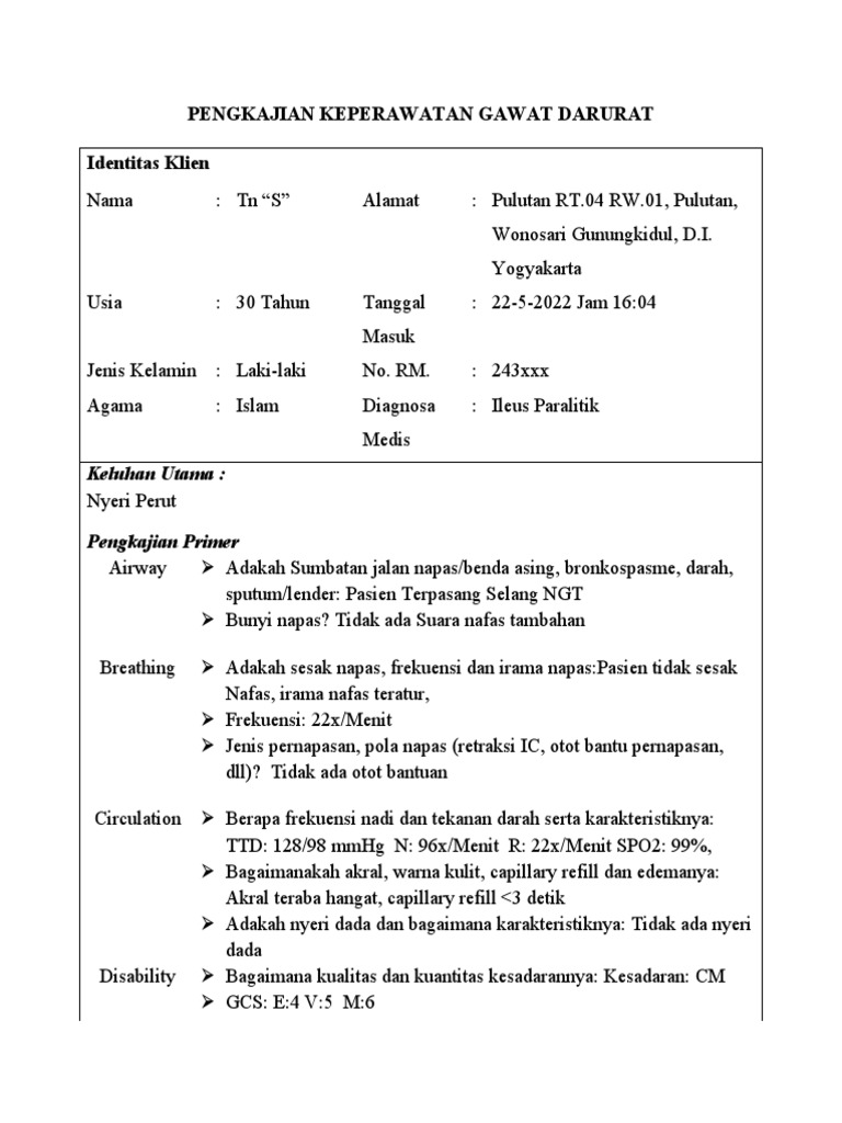 Format Askep Kep GADAR | PDF