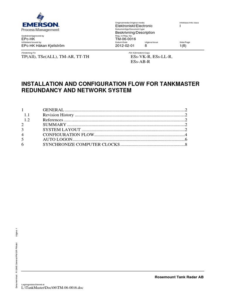 TM-06-0016, TankMaster Network Installation Flow | Descargar gratis PDF | Operating System ...