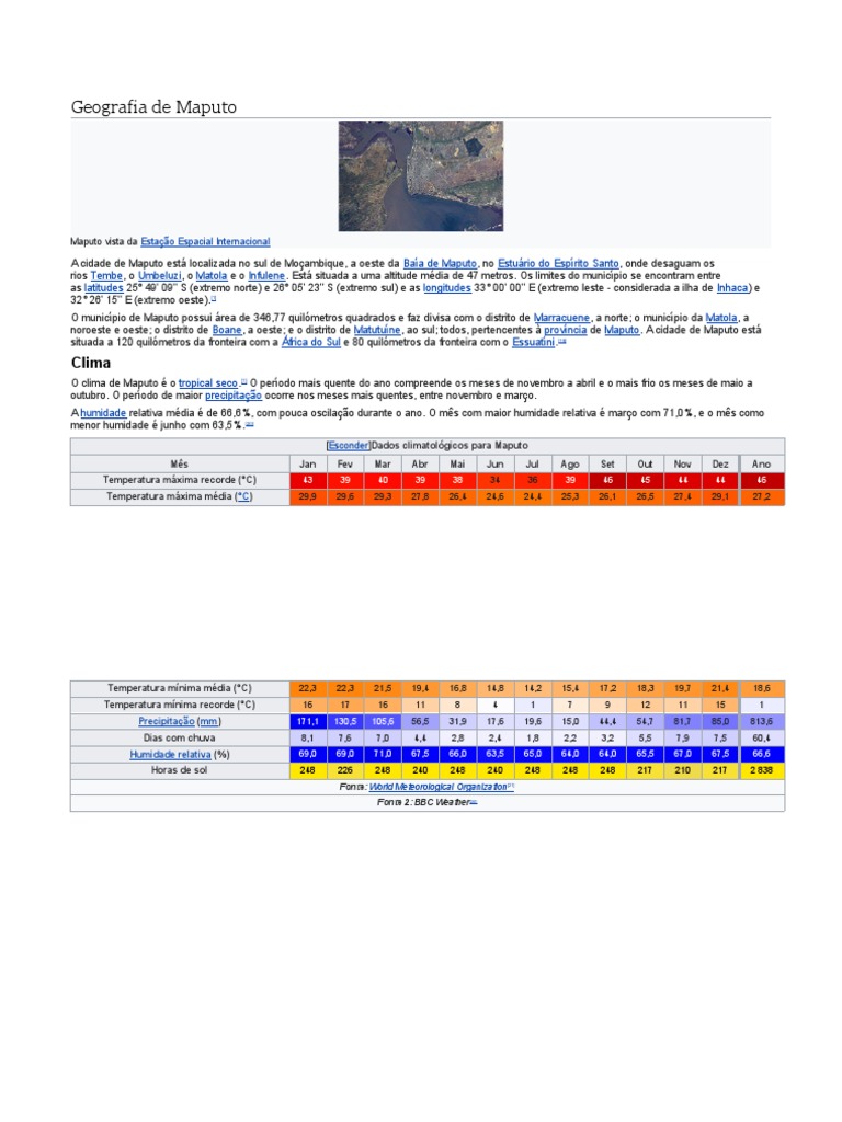 Geografia de Maputo | PDF | Ambiente natural | Clima