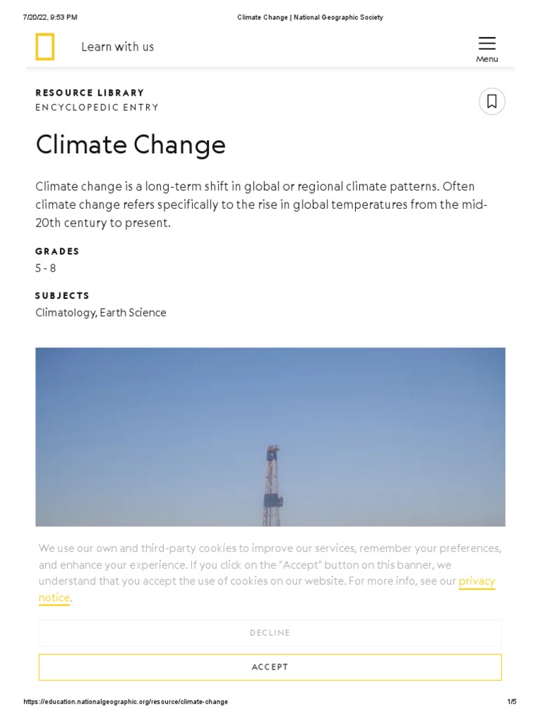Climate Change - National Geographic Society | PDF | Climate Change ...