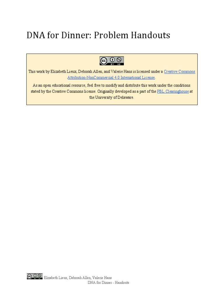 DNA For Dinner (Handouts) | PDF | Genetically Modified Food | Potato