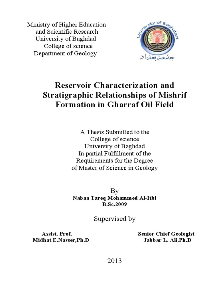 Reservoir Characterization and Stratigraphic Relationships of Mishrif ...