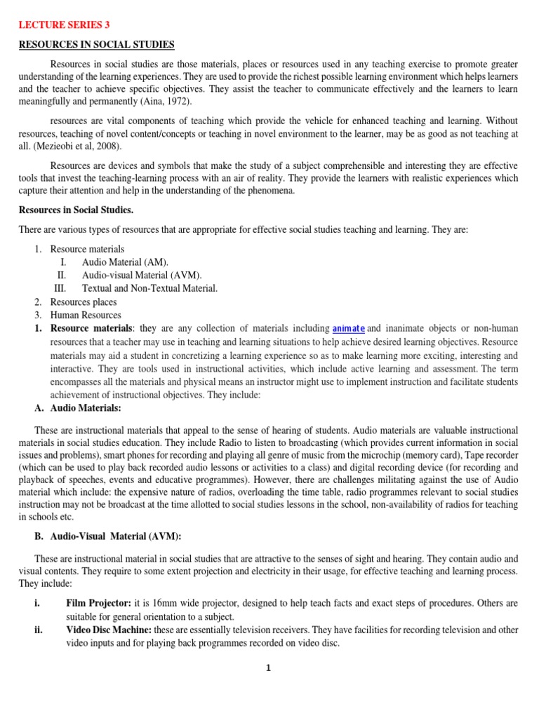Social Studies Teaching Tools | PDF | Teaching Method | Learning