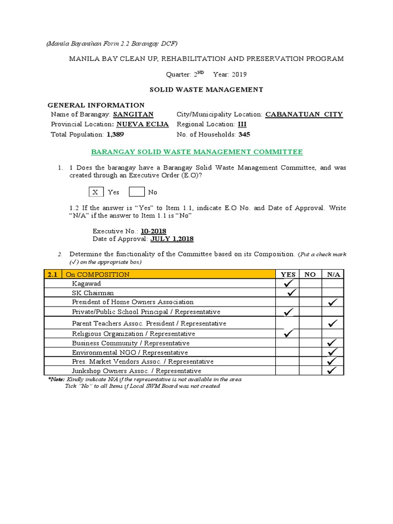 Manila-Bayanihan-Form Clean Up Drive | PDF | Waste Management | Waste