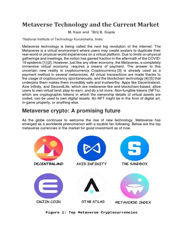 Top Cryptocurrencies for the Metaverse | PDF | Cryptocurrency | Computing