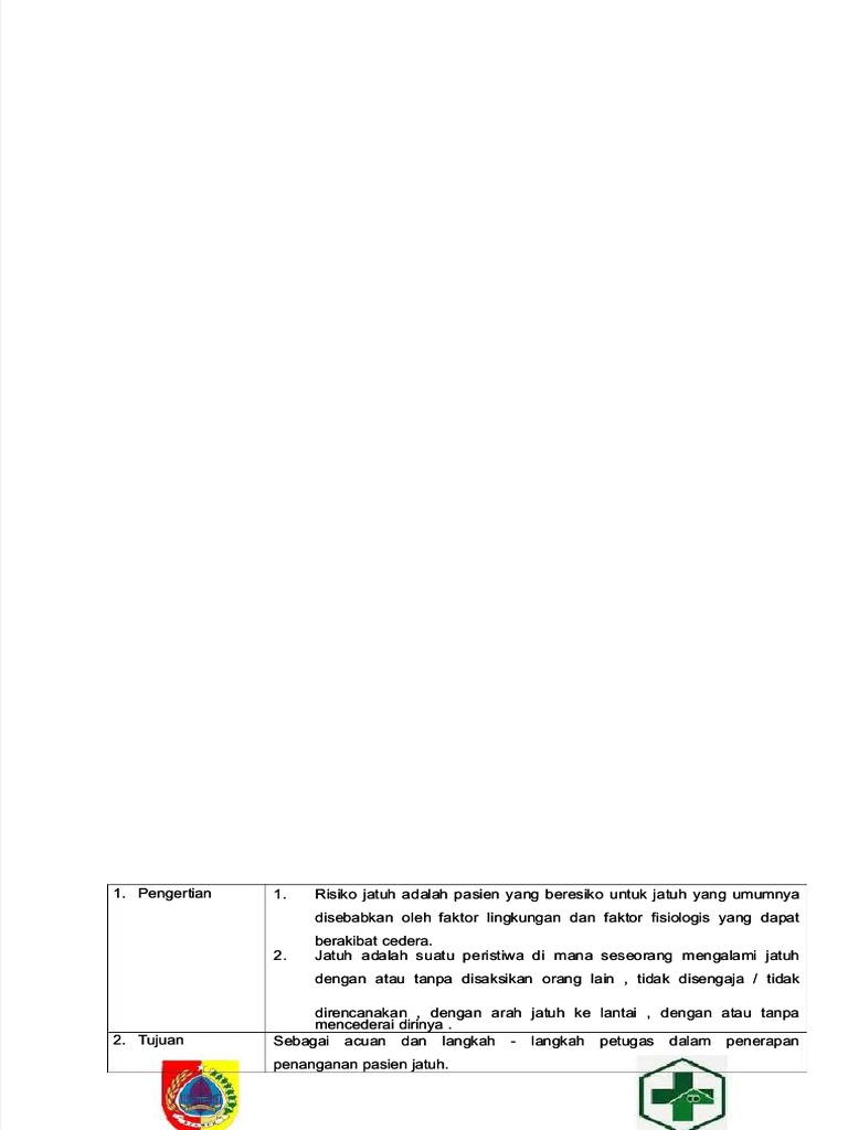 PDF Sop 5 Identifikasi Pasien Resiko Jatuh Di Unit Pelayanan Rawat Jalan - Compress | PDF