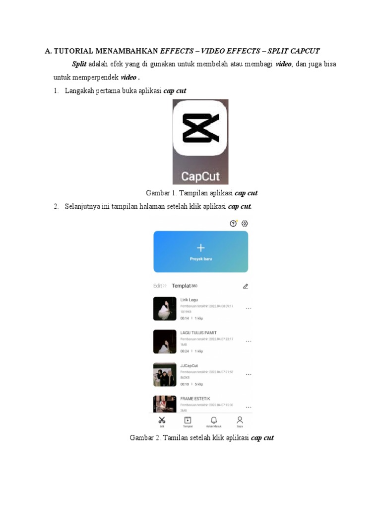Panduan Efek Split di CapCut | PDF