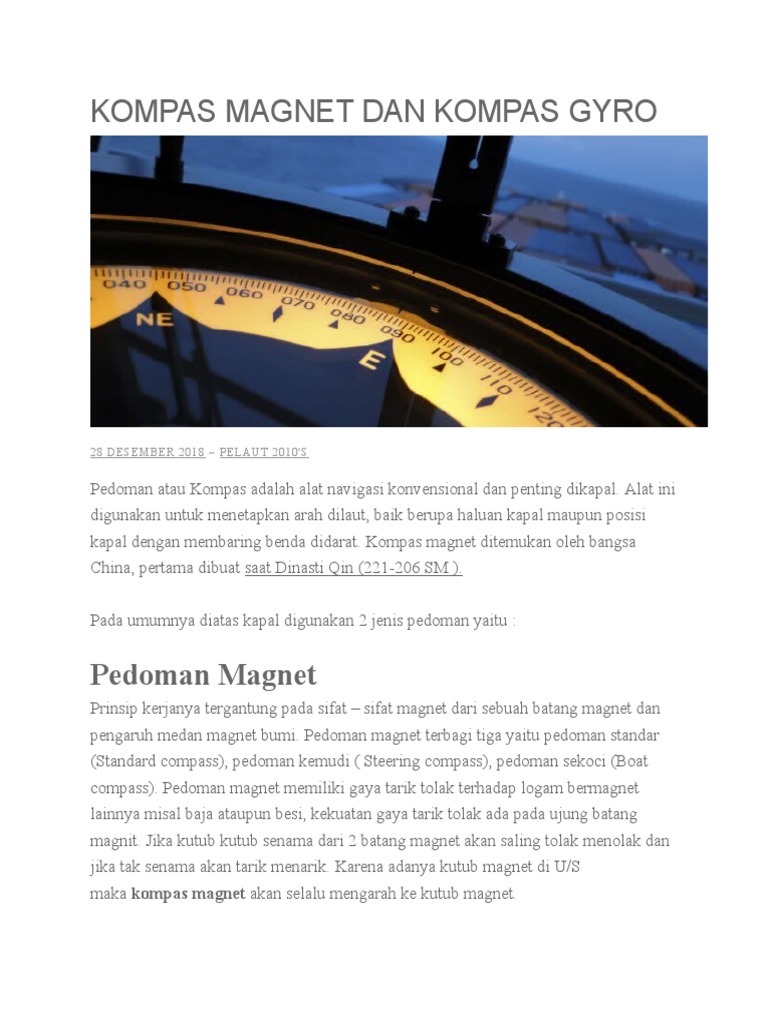 Kompas Magnet Dan Kompas | PDF