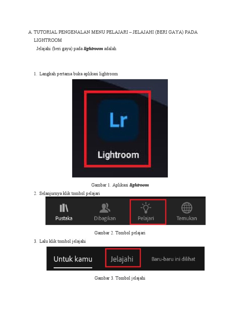 Tutorial Dasar Aplikasi Lightroom | PDF | Metode & Bahan Ajar