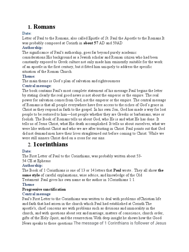 Paul's Letter | Download Free PDF | Paul The Apostle | Epistle To The ...
