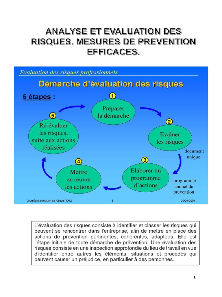 Méthodologie D'évaluation Des Risques | PDF | Prophylaxie | Risque