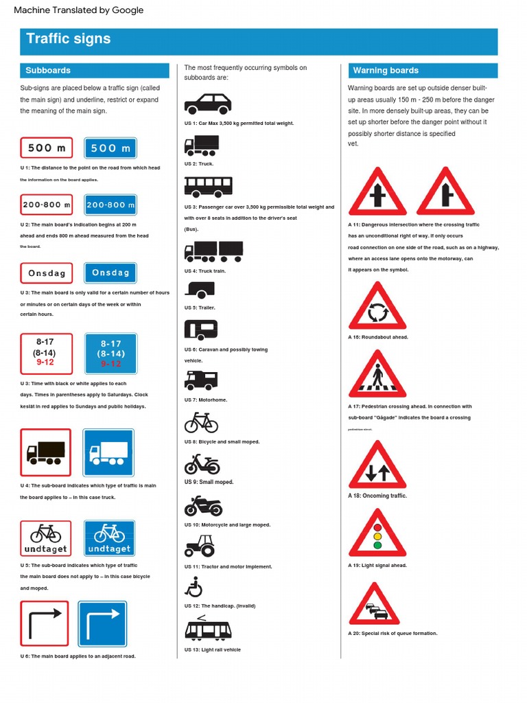 Danish Traffic Sign Guidelines | PDF | Traffic | Road