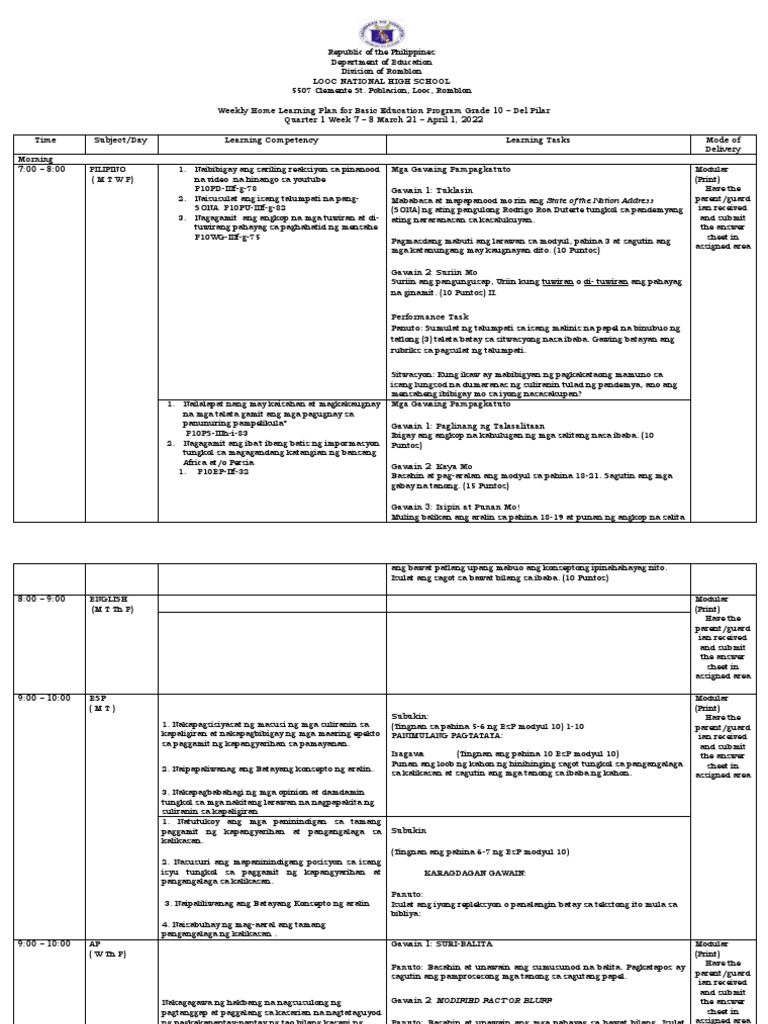 WHLP Week 7-8 q3 | PDF