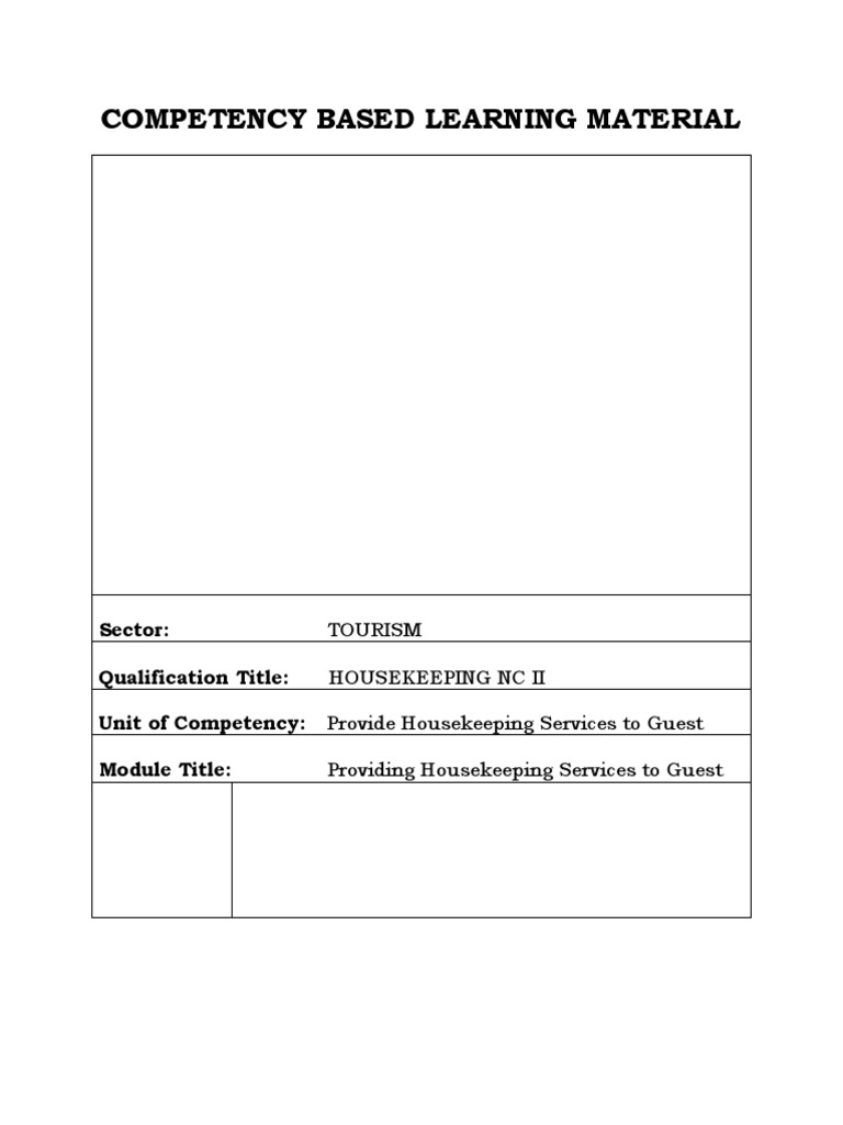 04 CBLM Core Competency 1 - HSK Ncii | PDF | Vacuum Cleaner | Housekeeping