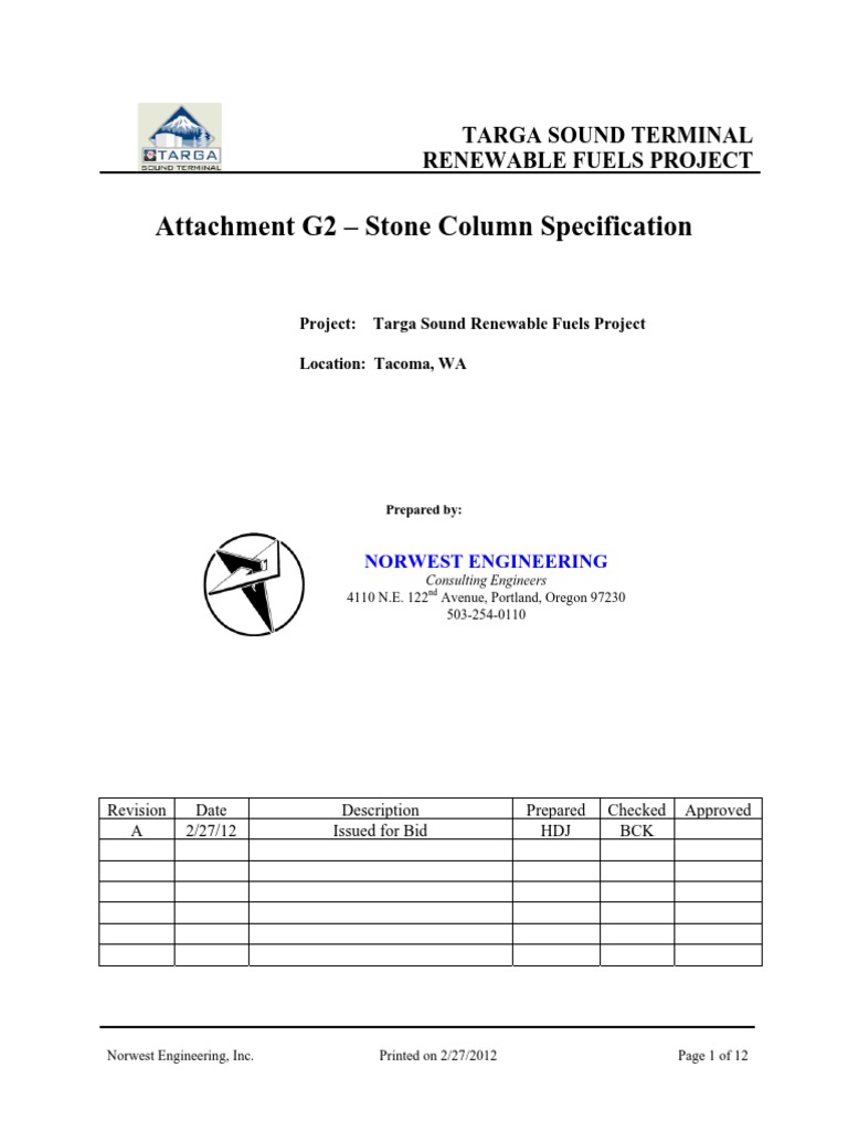 Stone Column Specifications - MAIN | PDF | Pipe (Fluid Conveyance ...