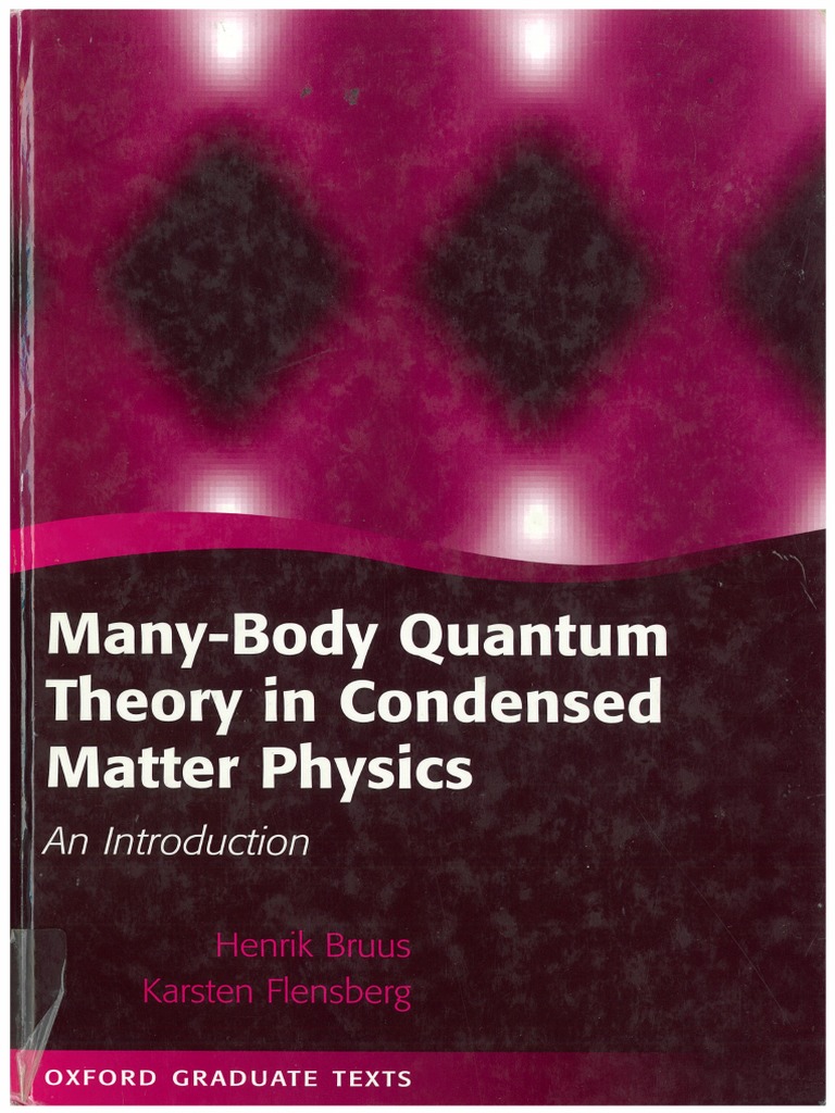 Many-Body Quantum Theory in Condensed Matter Physics An Introduction ...