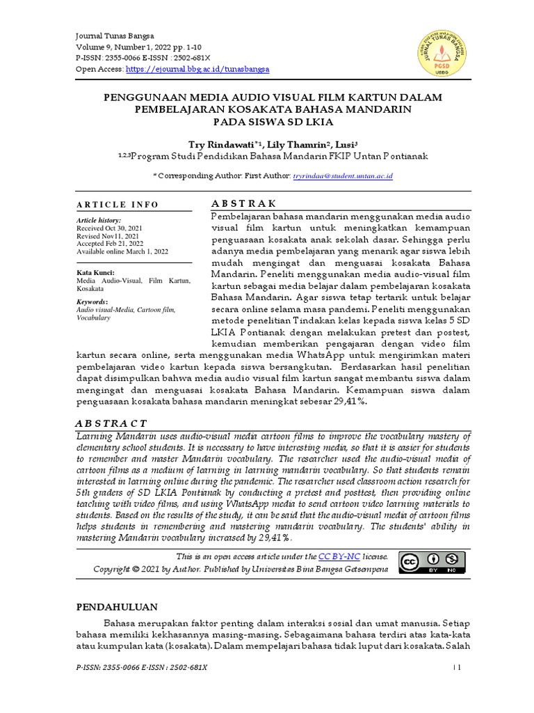 Penggunaan Media Audio Visual Film Kartun Dalam Pembelajaran Kosakata ...