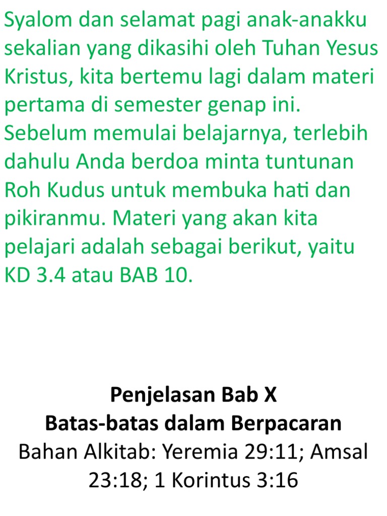 Batas Pacaran Remaja Kristen | PDF