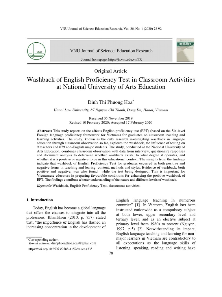 Washback - Dai Hoc - Nen Tham Khao | PDF | Educational Assessment | Teaching Method