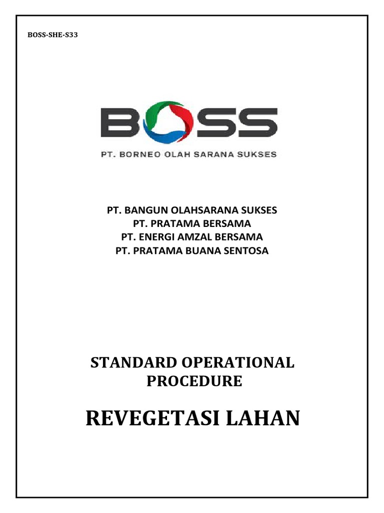 SOP Revegetasi Lahan Tambang | PDF