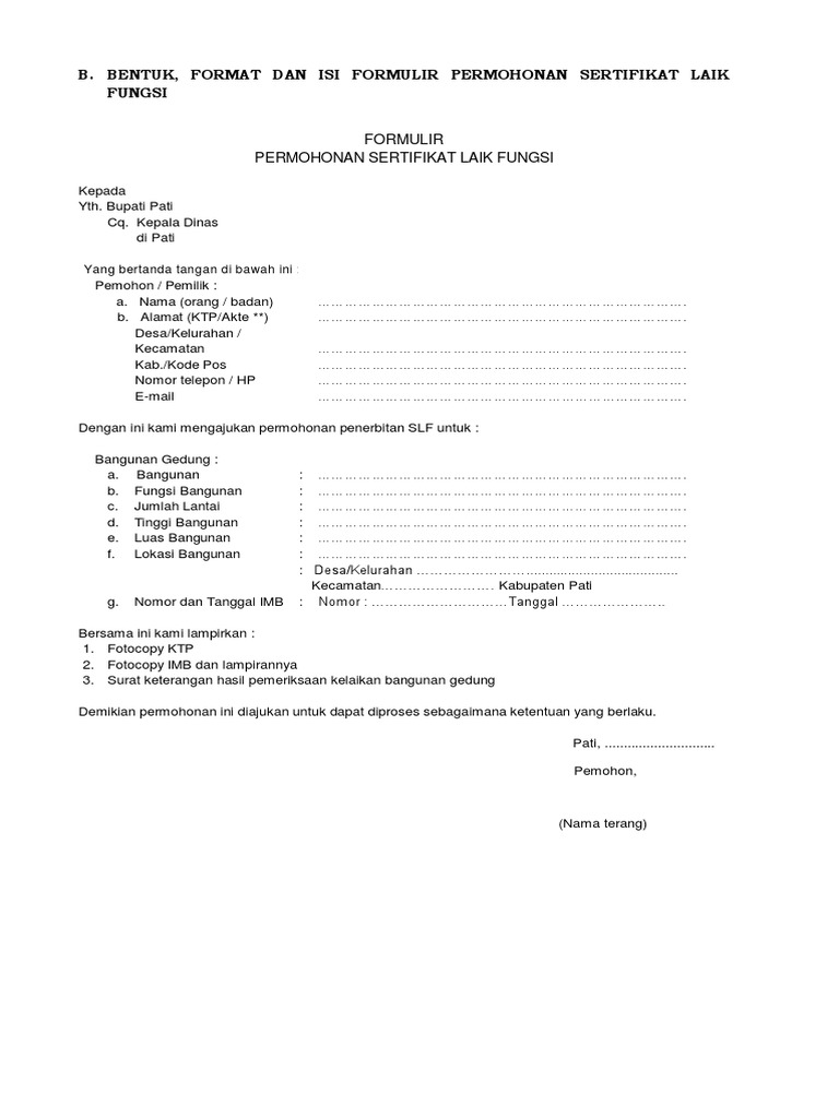 Daftar Simak SLF | PDF
