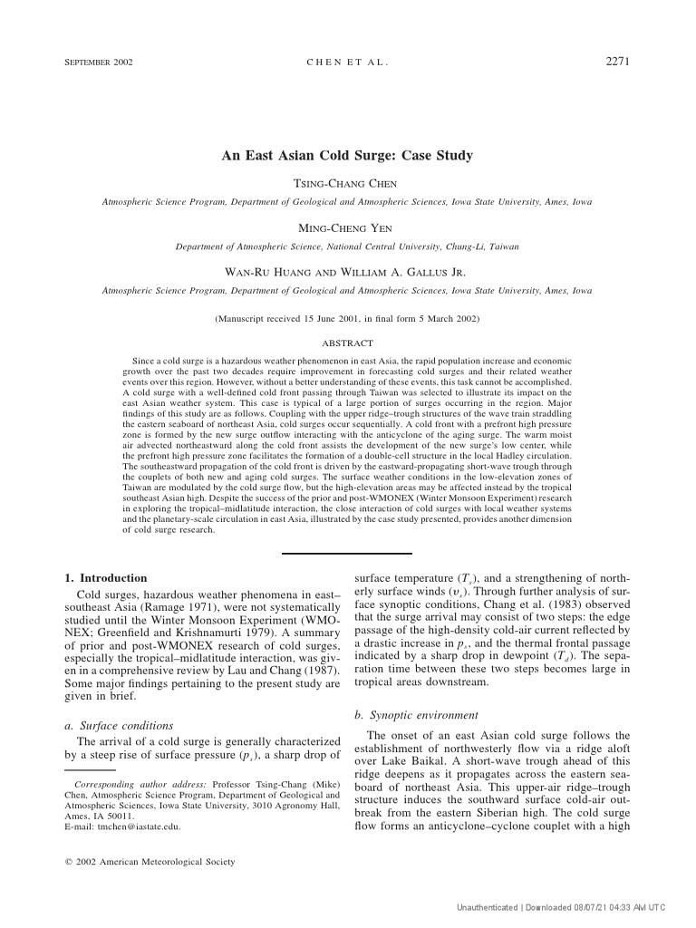 (15200493 - Monthly Weather Review) An East Asian Cold Surge - Case ...