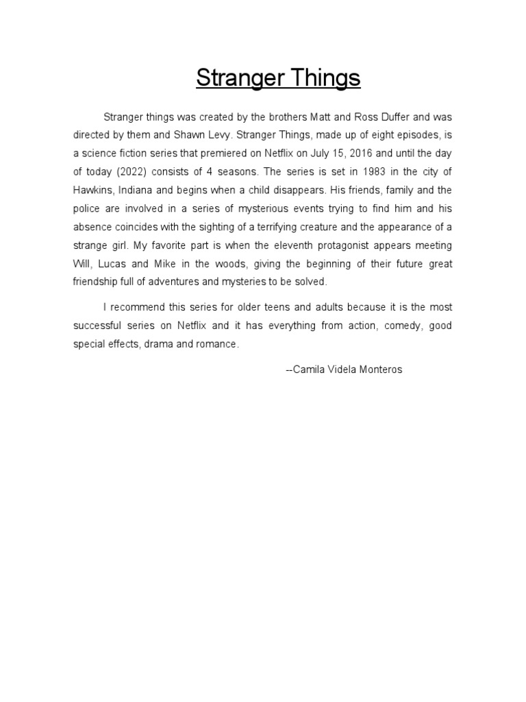 Review Stranger Things | PDF | General Fiction