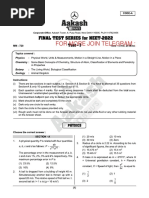 Aakash PT 1 QUESTION PAPER | PDF | Epithelium | Force