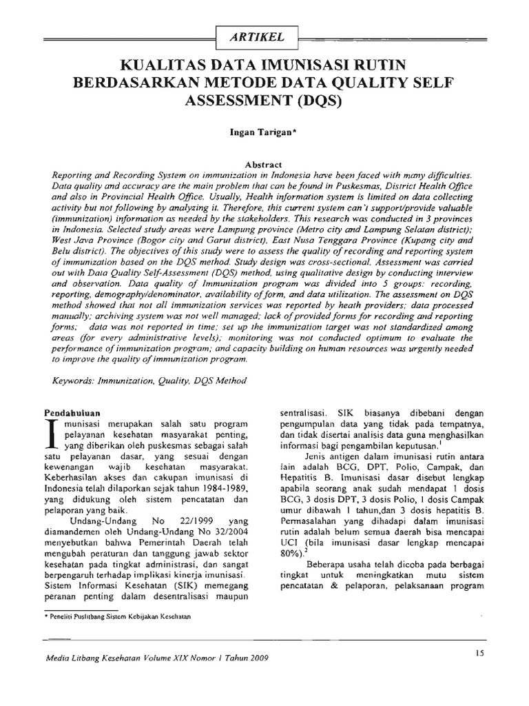 Metode DQS Imunisasi | PDF | Health Sciences | Medicine