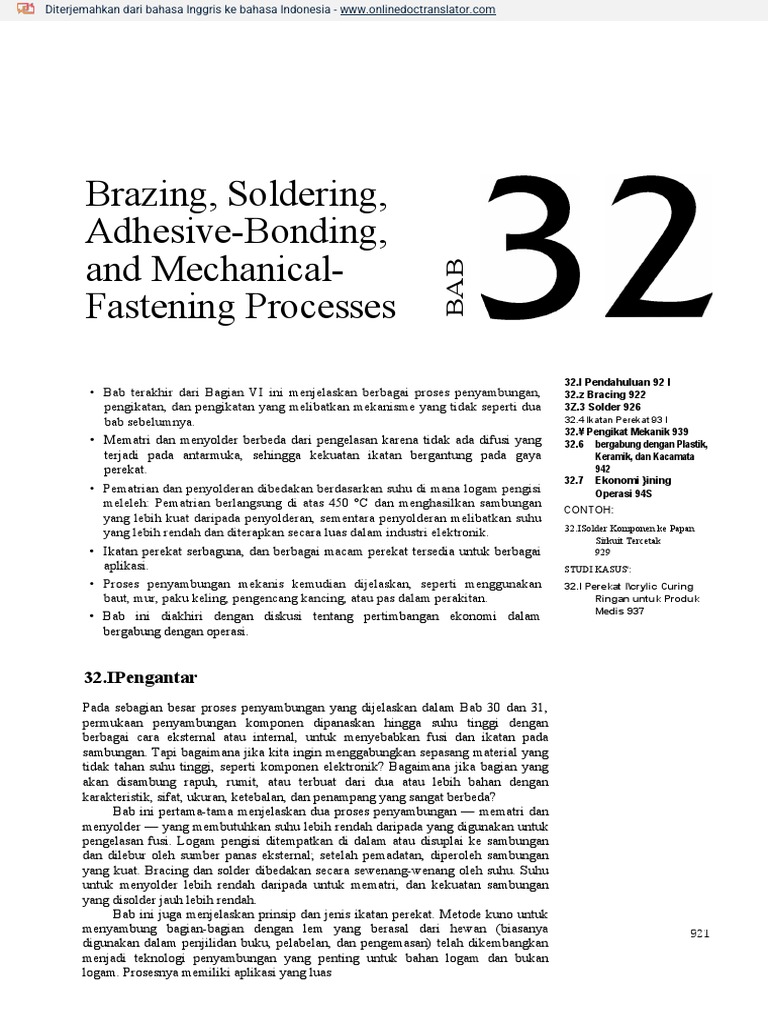 Brazing, Soldering, AdhesiveBonding, and Mechanical Fastening Processes ...