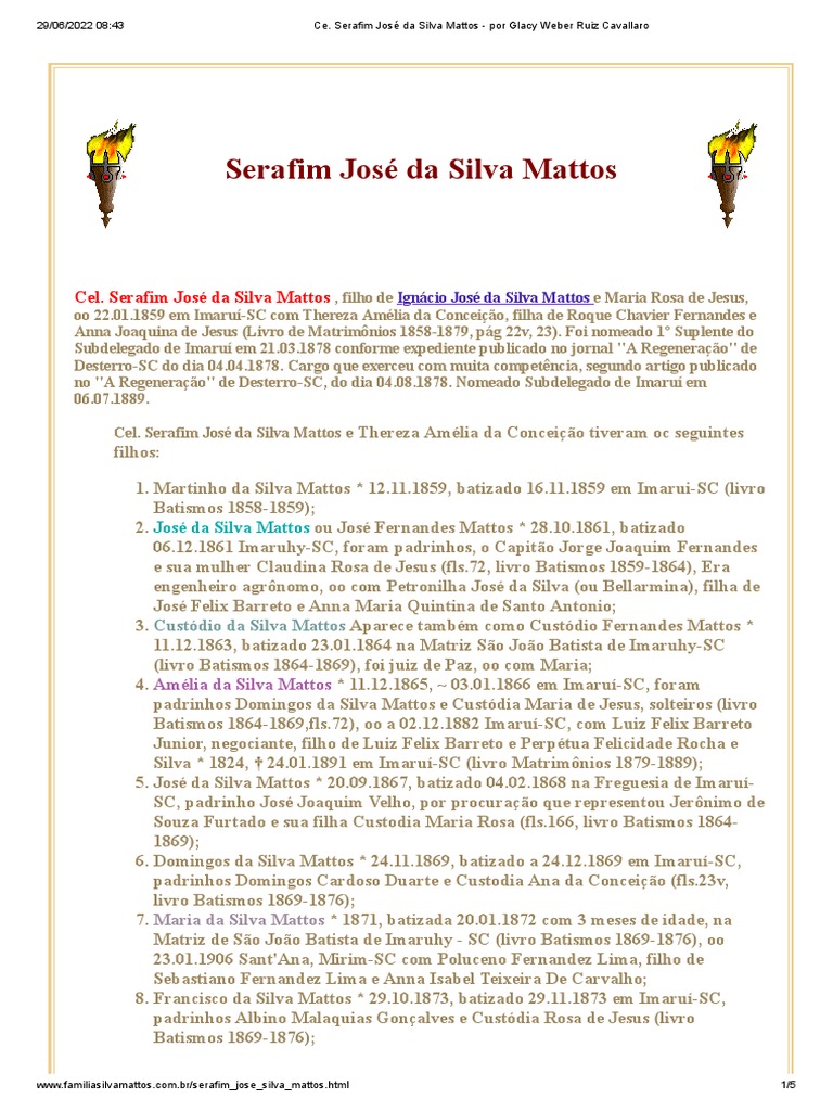 4-Trisavô Paterno Historico Serafim | PDF