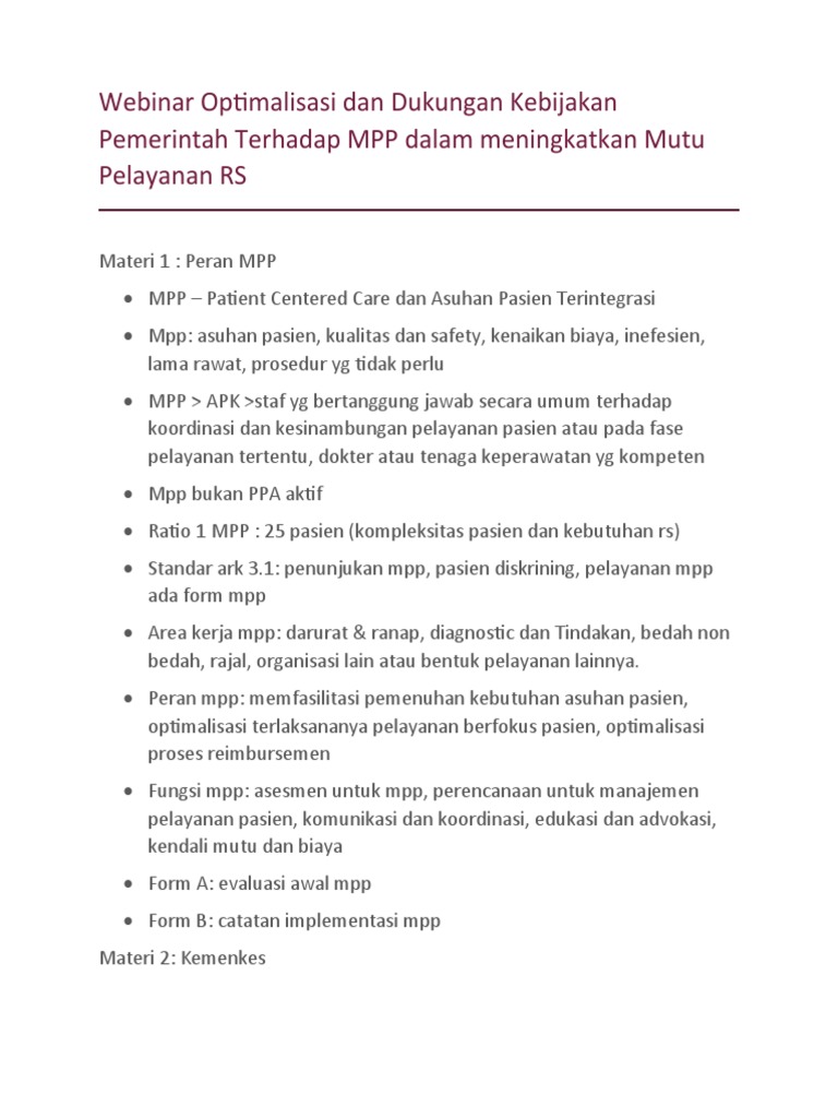 Materi Webinar MPP | PDF