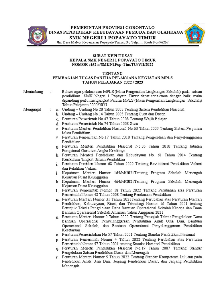 SK MPLS 2022-2023 | PDF