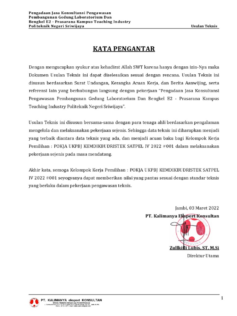 Dokumen Usulan Teknis | PDF