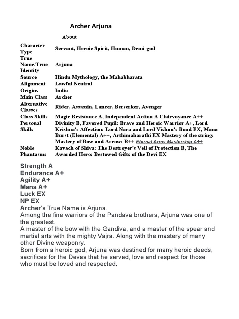 Archer Arjuna | PDF | Hindu Mythology