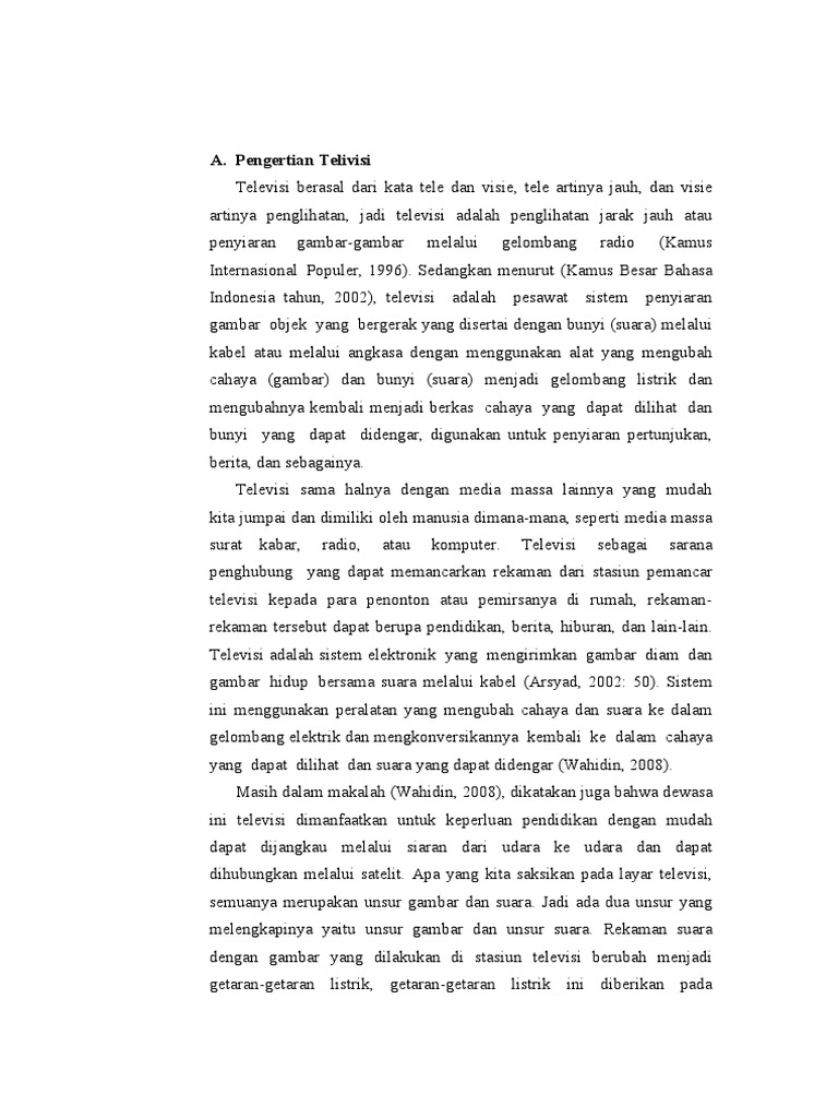 Pengertian dan Fungsi Televisi dalam Masyarakat | PDF