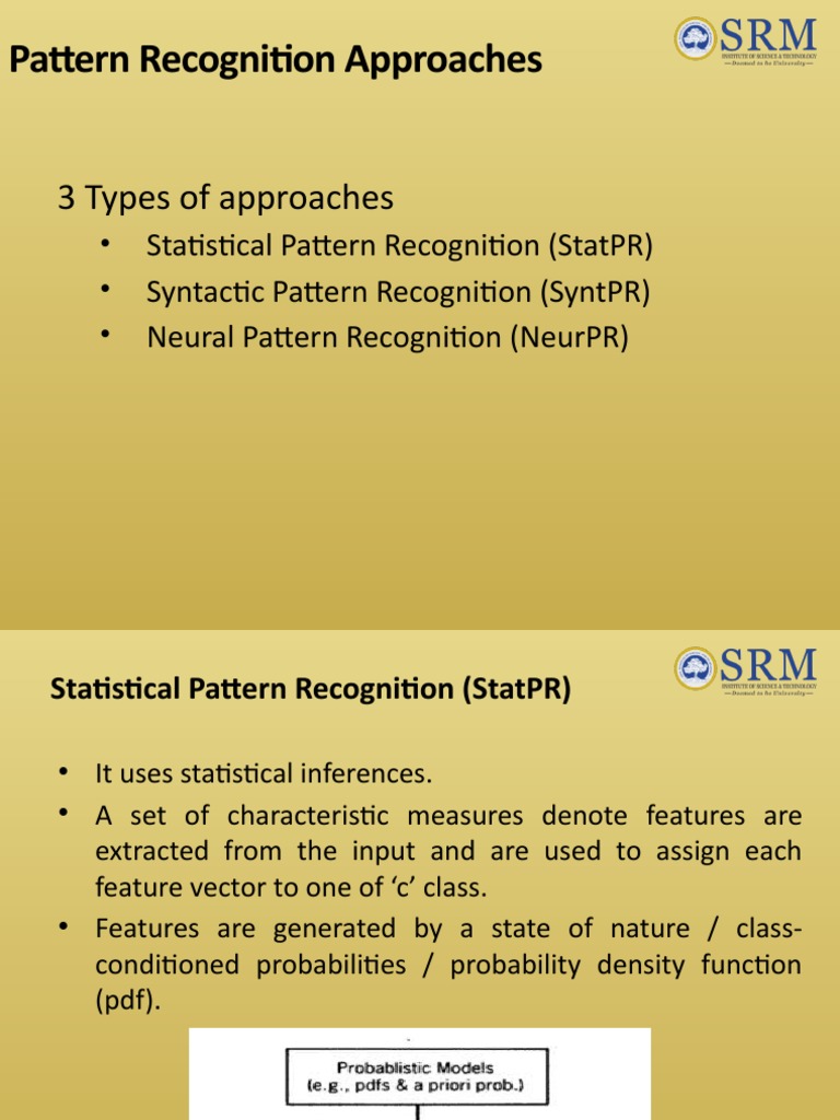 PRT- Unit-1-Lect-3 | PDF | Pattern Recognition | Statistical Classification