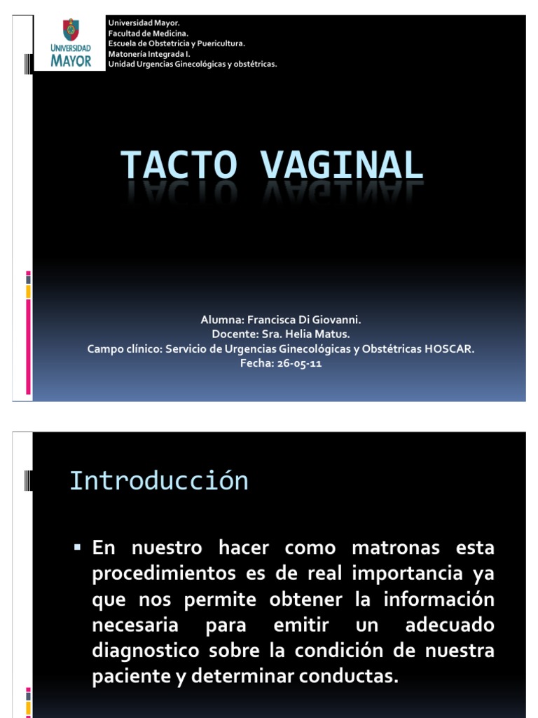 Tacto Vaginal Pdf Partería Parto