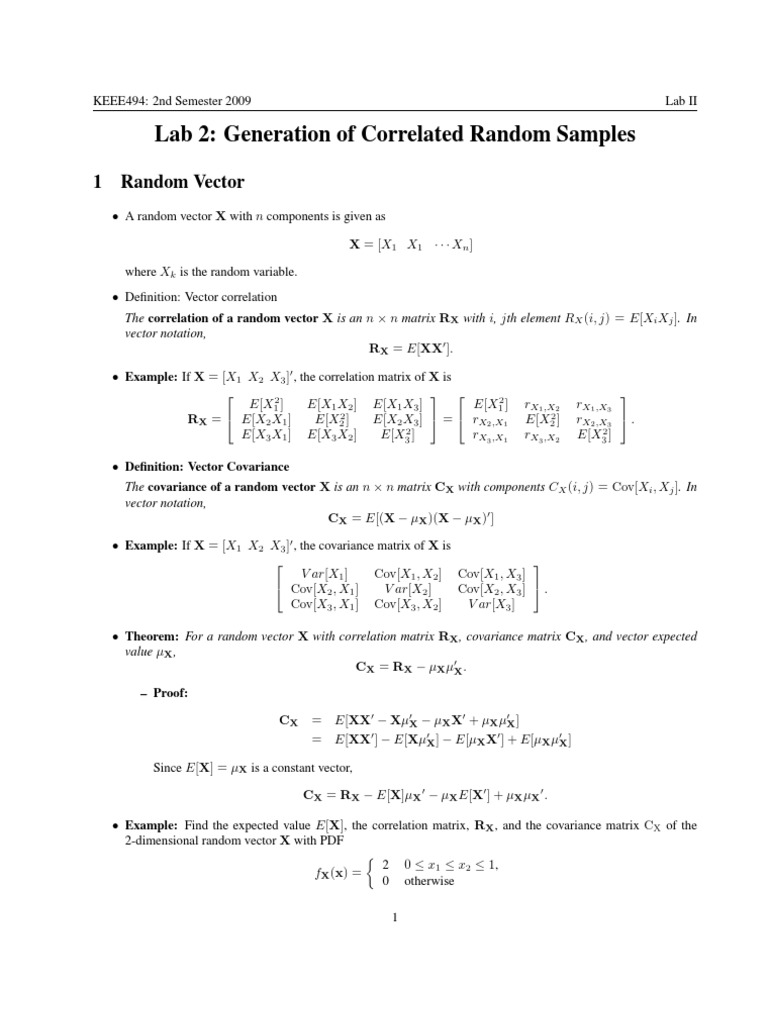 Generate Two Correlated Noise | PDF | Covariance | Covariance Matrix