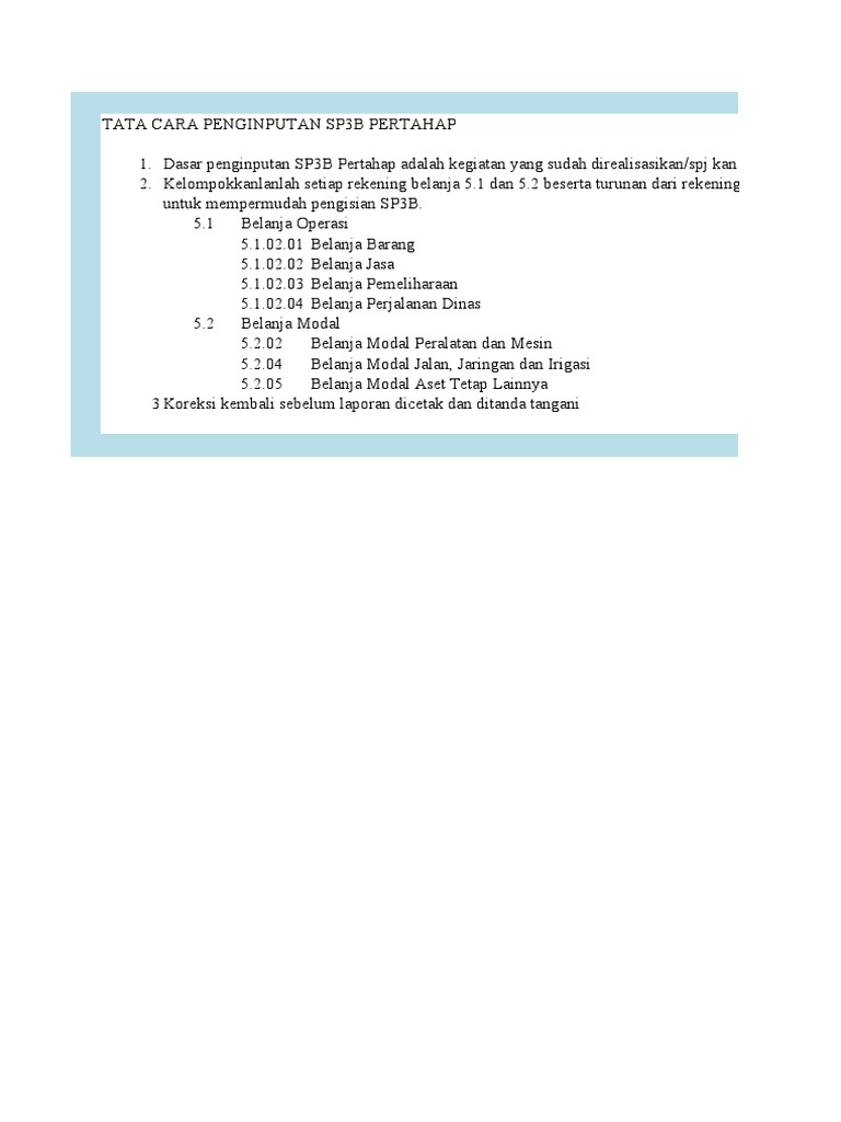 Format Laporan SP3B Per Tahap | PDF
