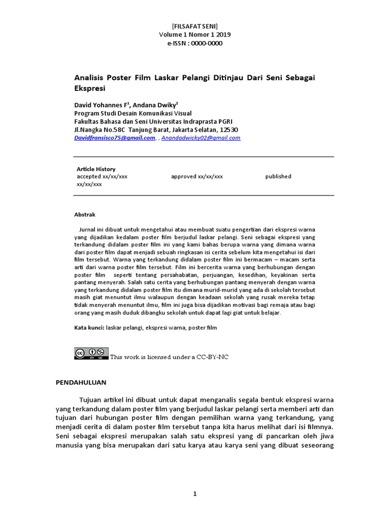 Analisis Poster Film Laskar Pelangi Ditinjau Dari Seni Sebagai Ekspresi 222222 | PDF