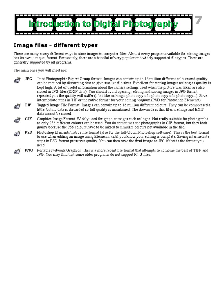 Image Files - Different Types | PDF