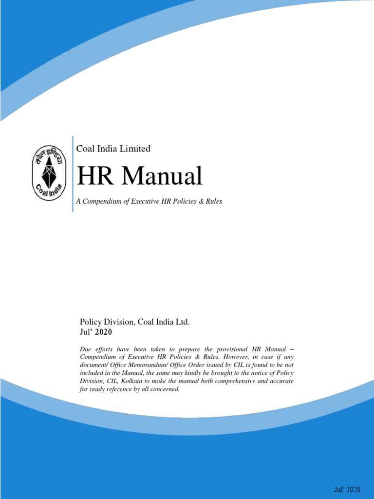 HR Manual July 2020 CIL | PDF | Pension | Employee Benefits