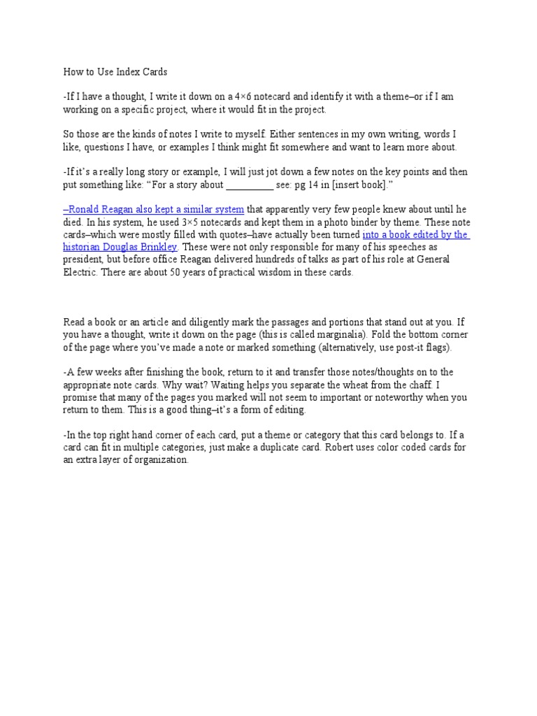 How To Use Index Cards | PDF