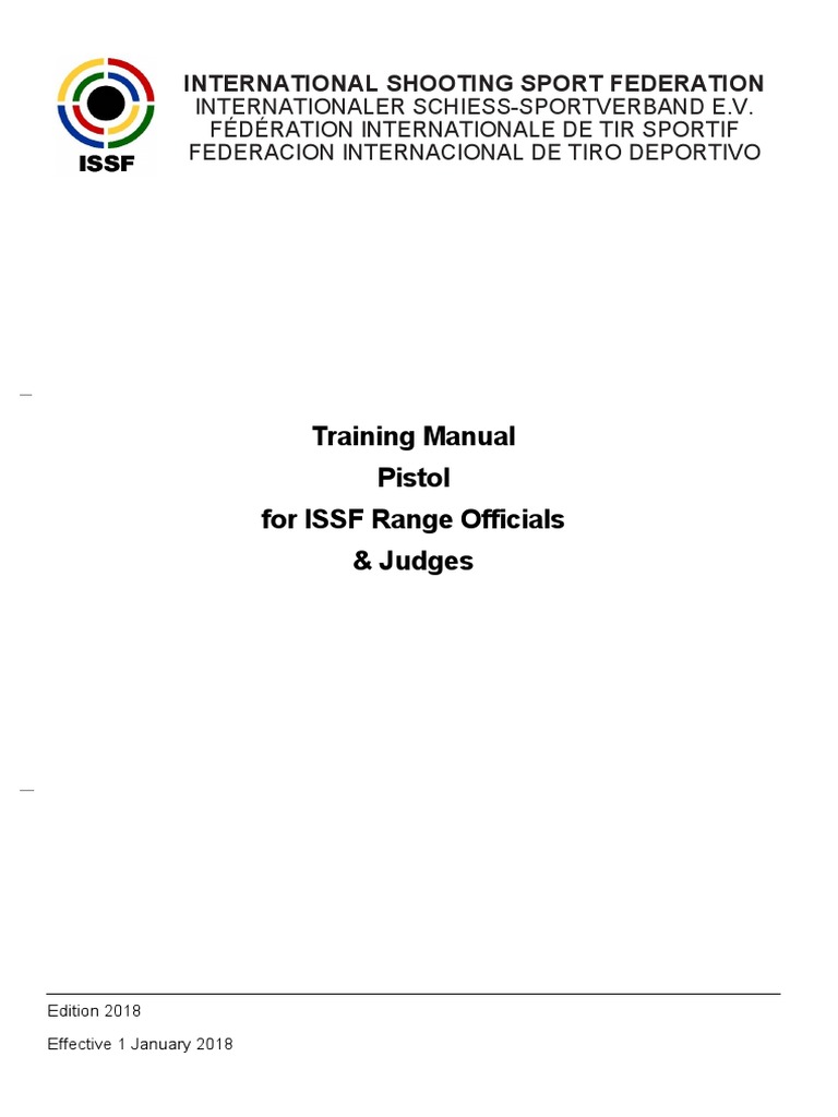 Training Manual Pistol For ISSF Range Officials & Judges: International ...