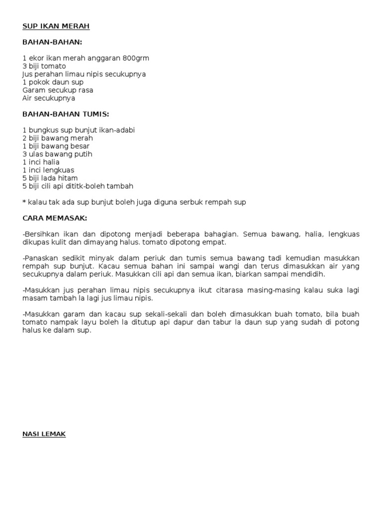 Resepi Simple2 | PDF